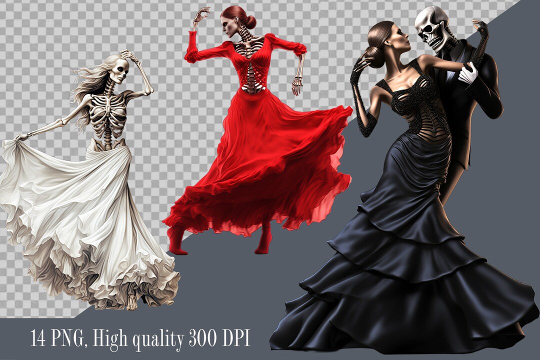 Dance of Death Clipart, Skeleton Art, Dancing Death, Instants Downloads ...