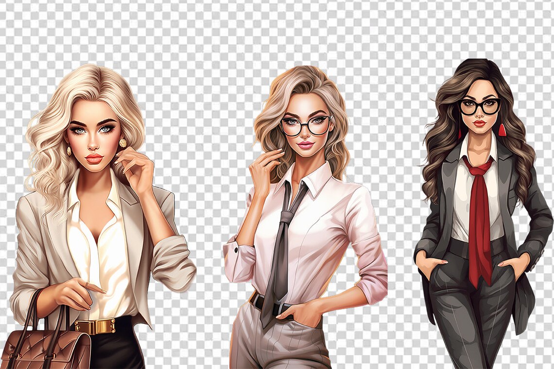 Fashion Girl Clipart Watercolor Woman PNG Girl Boss Clipart - Etsy