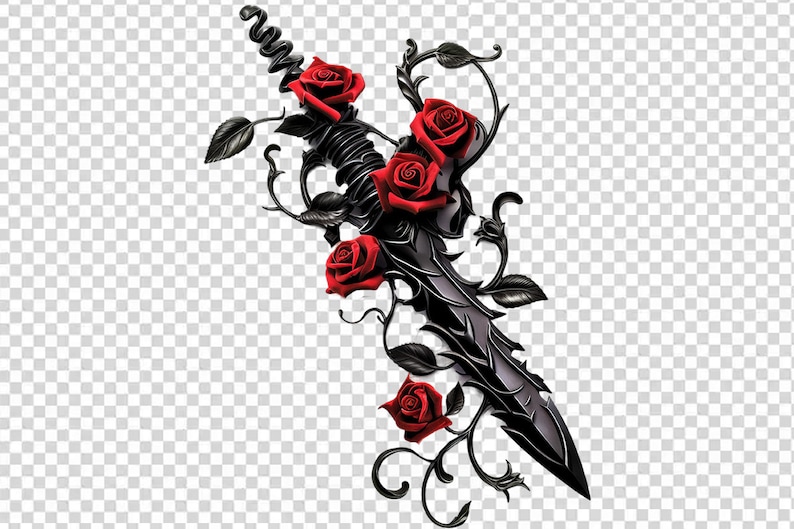 Gothic Floral Knife Clipart Bundle - 11 PNG 300dpi - Digital Download ...