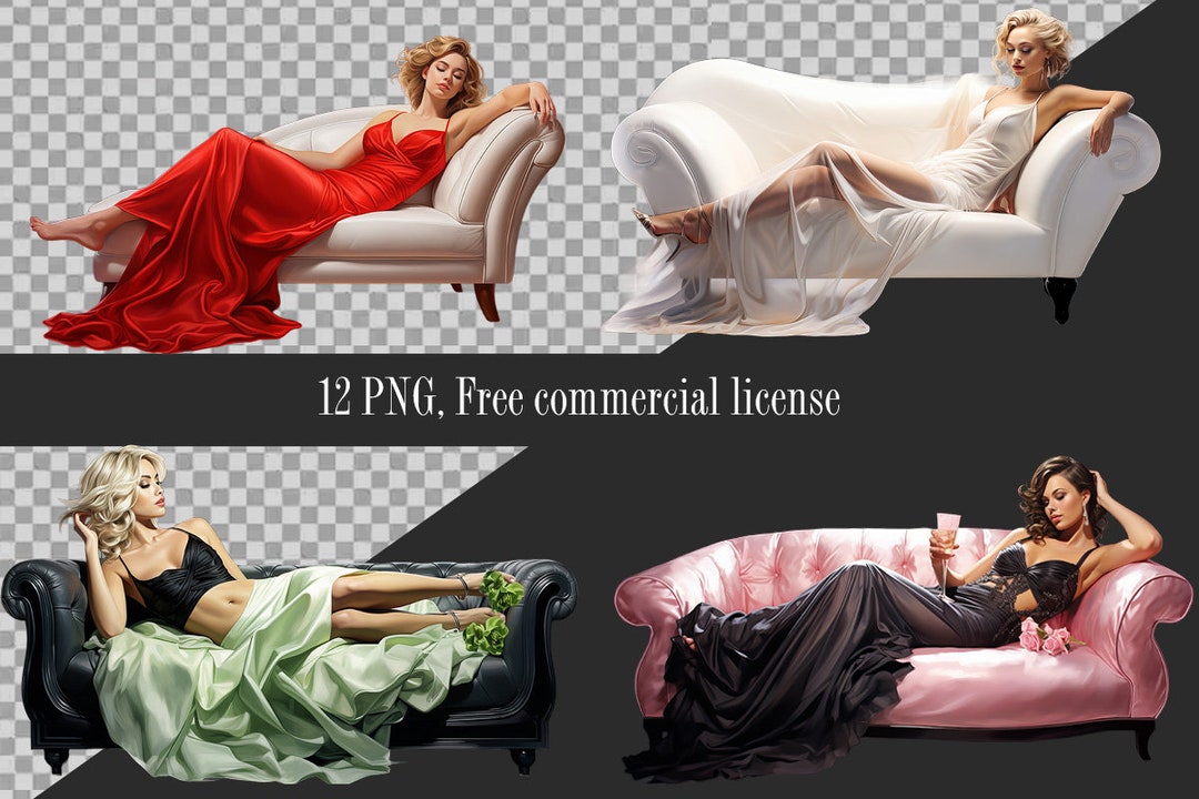 Lady Glamourous Clipart Bundle, Party Girls Fashion Illustration, Woman ...