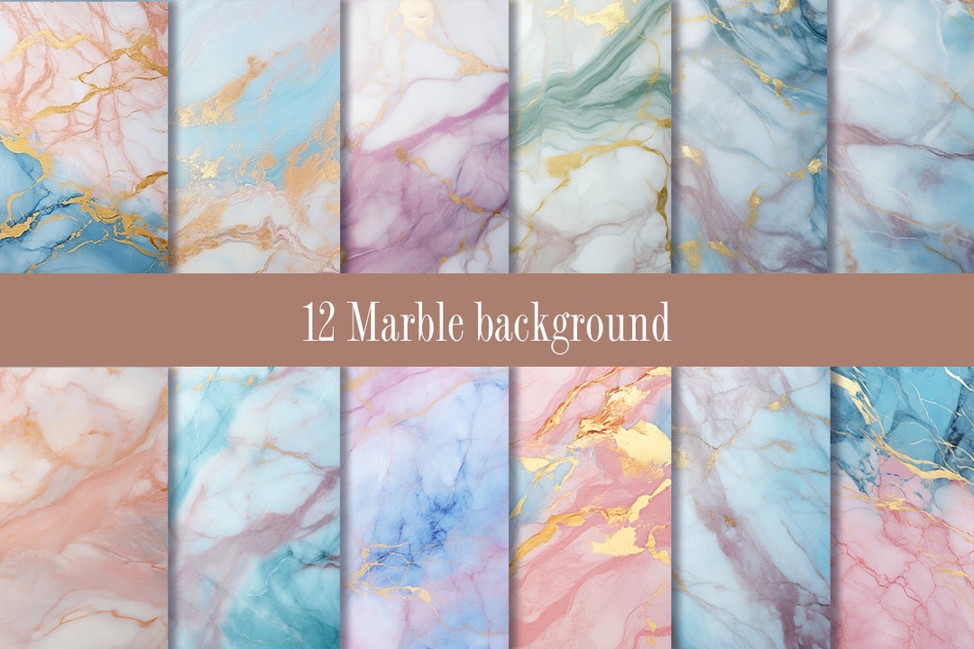 Marble Digital Paper: Colorful Texture Backgrounds (digital Download ...