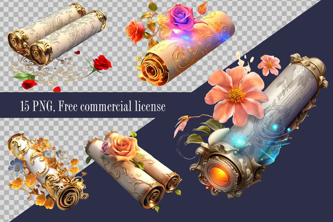 Ancient Scroll Clipart Parchment Vintage Aged Fantasy Text Archaic ...