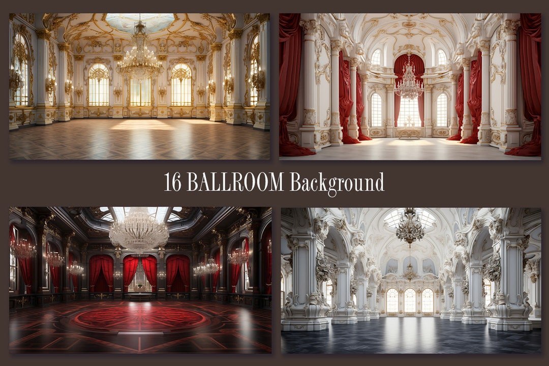 Lavish Ballroom Digital Backdrop, Digital Background, Ballroom ...