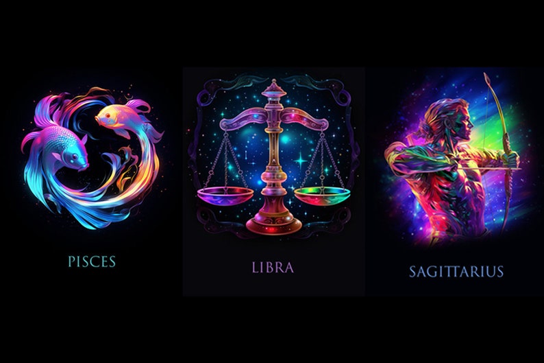 Zodiac Signs Illustration, Bundle Horoscope, Downloadable Print ...