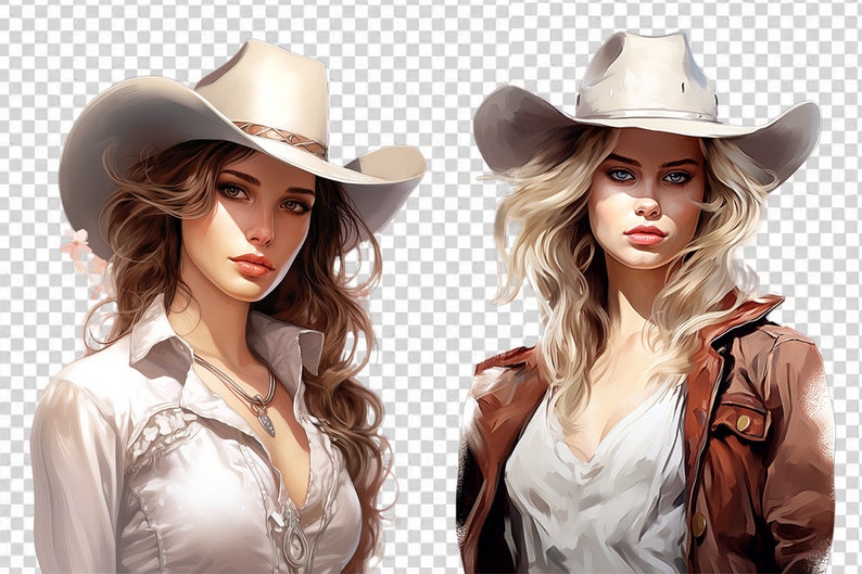 Cowgirl Clipart Bundle: Western Women PNG Designs (digital Download) - Etsy