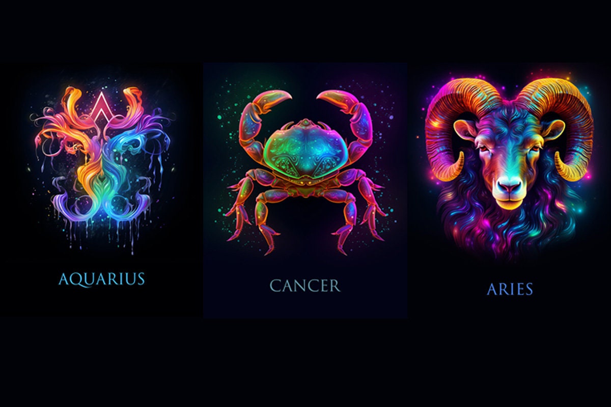 Zodiac Signs Illustration, Bundle Horoscope, Downloadable Print ...