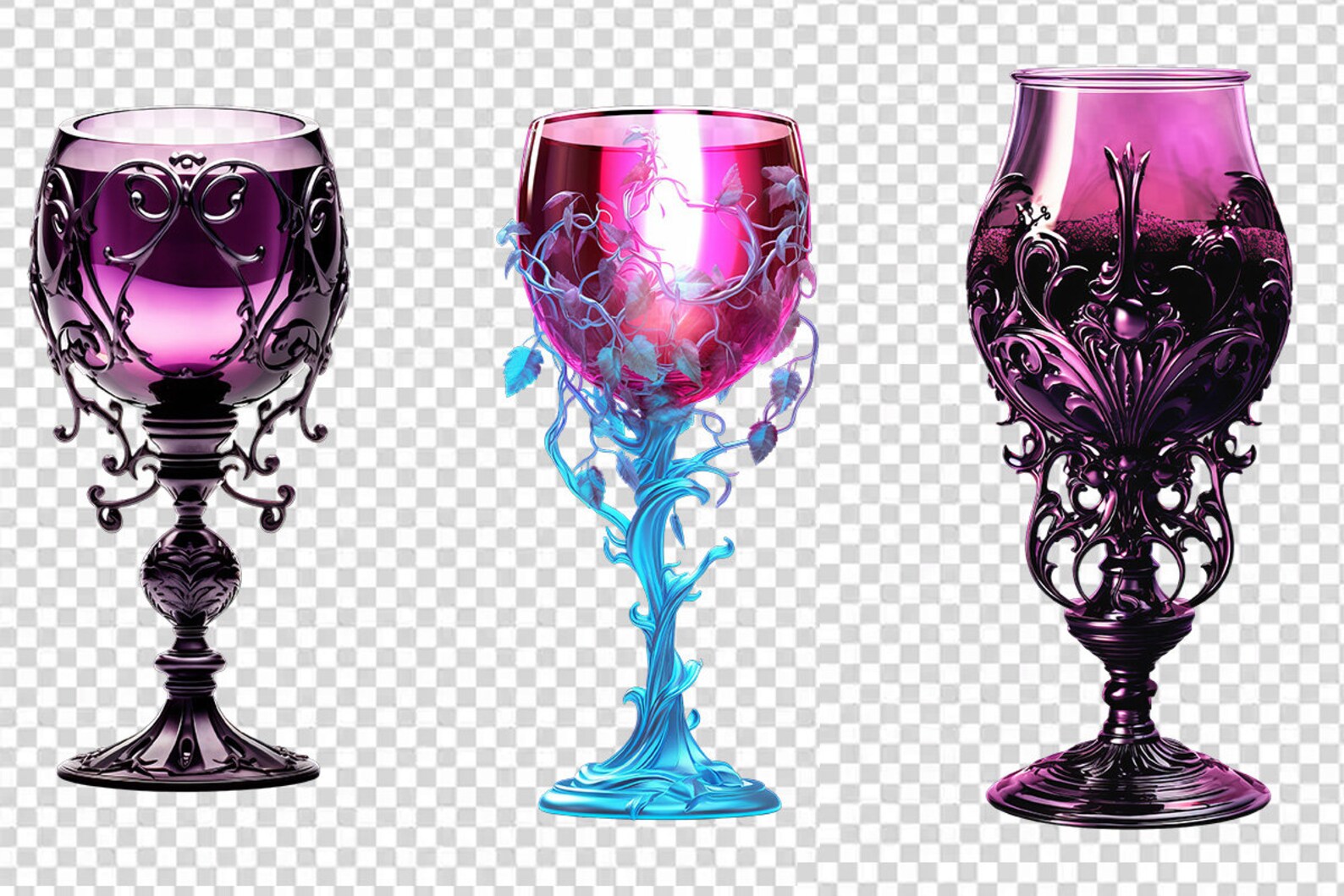 Gothic Goblet Clipart, Gothic Wine Glass Png, Red Vampire Glass Clipart ...