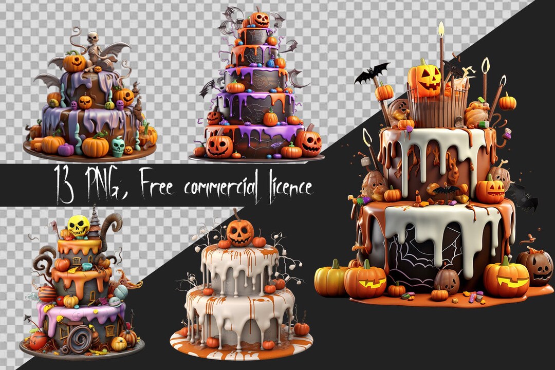 Halloween Cakes Clipart, Digital Instant Download Cake Clip Art ...