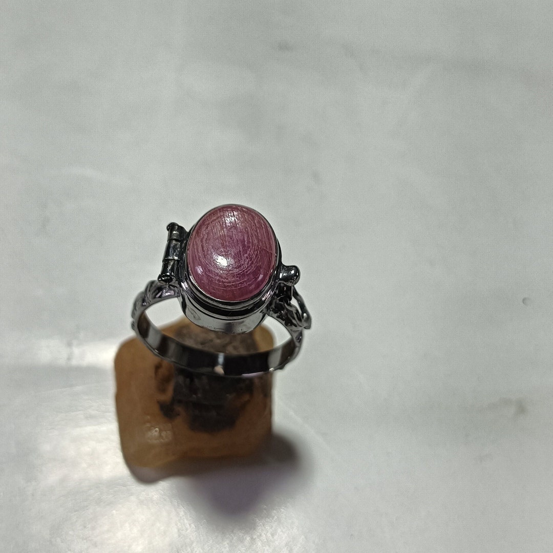 Poison Ring, Natural Ruby Gemstone Ring, 925 Sterling Silver Ring, Handmade Compartment Ring ...