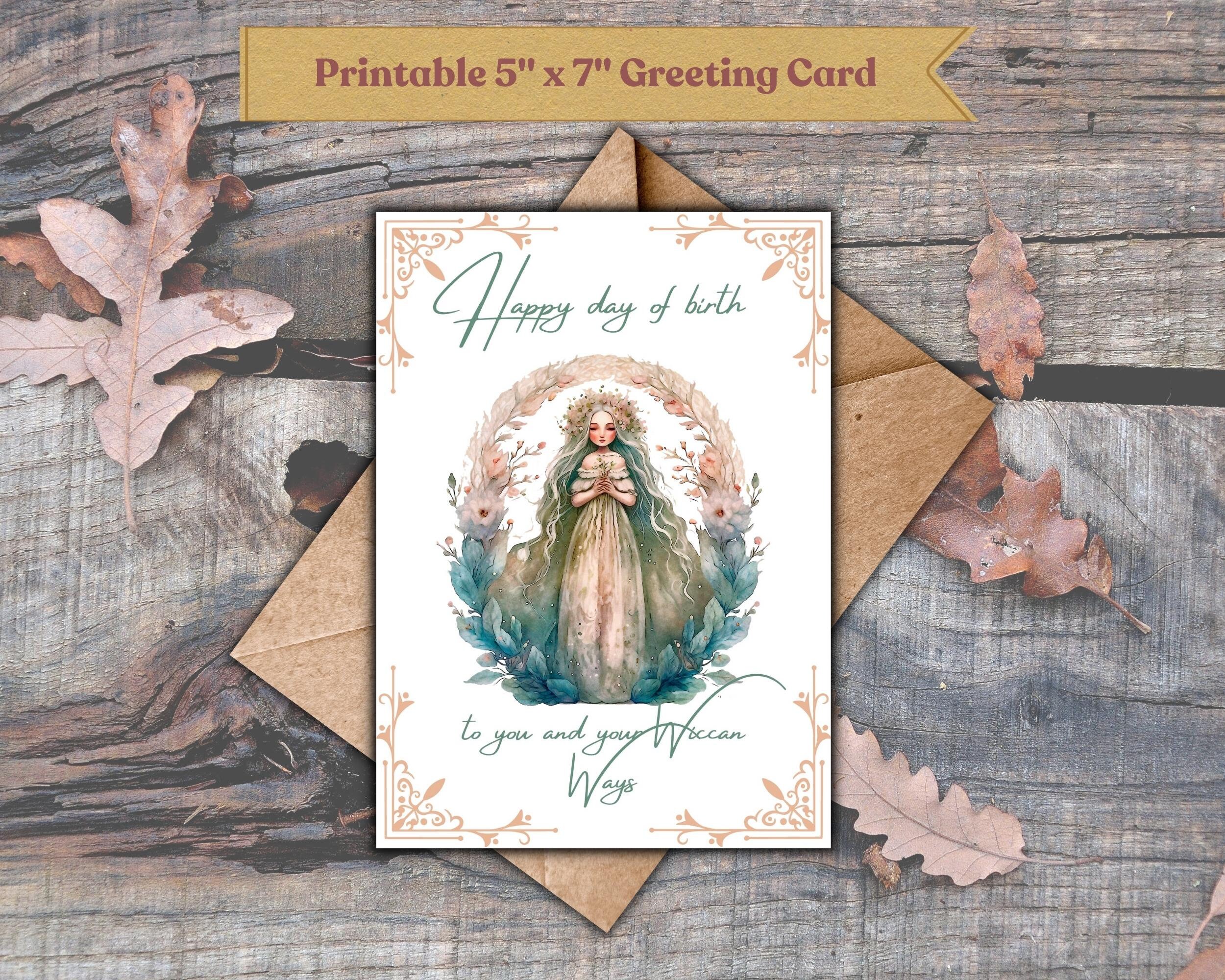 Printable Wiccan Birthday Greeting Card - Etsy