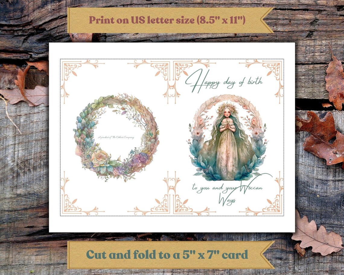 Printable Wiccan Birthday Greeting Card - Etsy
