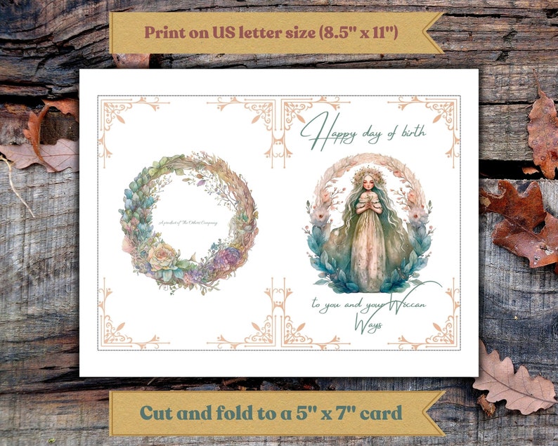Printable Wiccan Birthday Greeting Card - Etsy