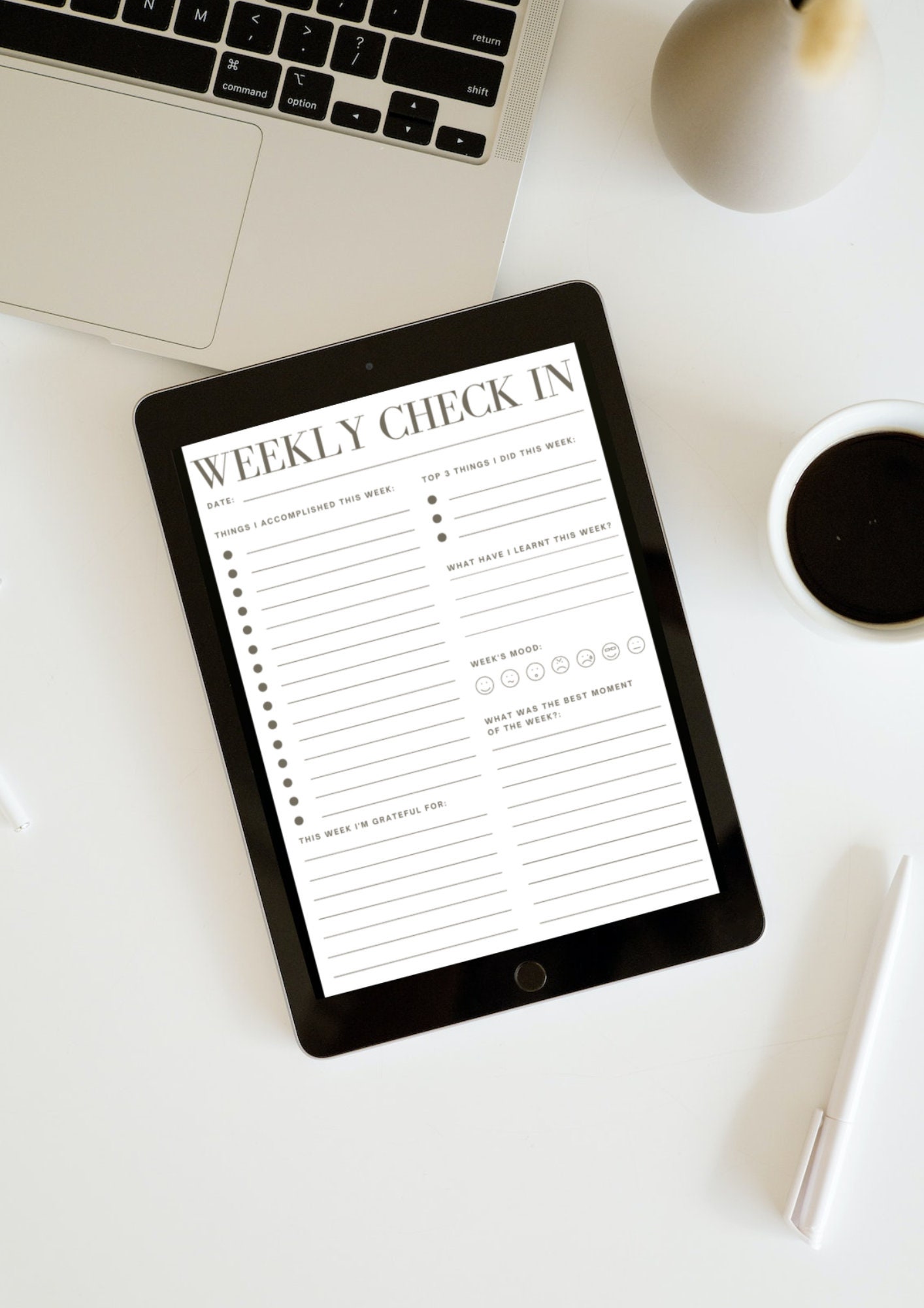 Printable Weekly Mood Check in Wellness Planner Tracker Goals Check in ...