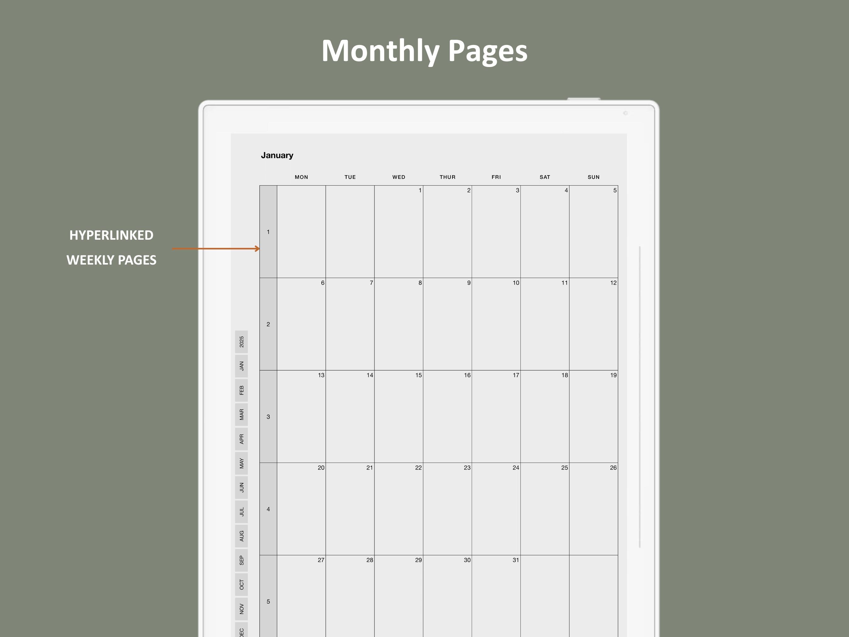 Weekly Planner for Supernote | 2025 + 2026 Planner Template for ...