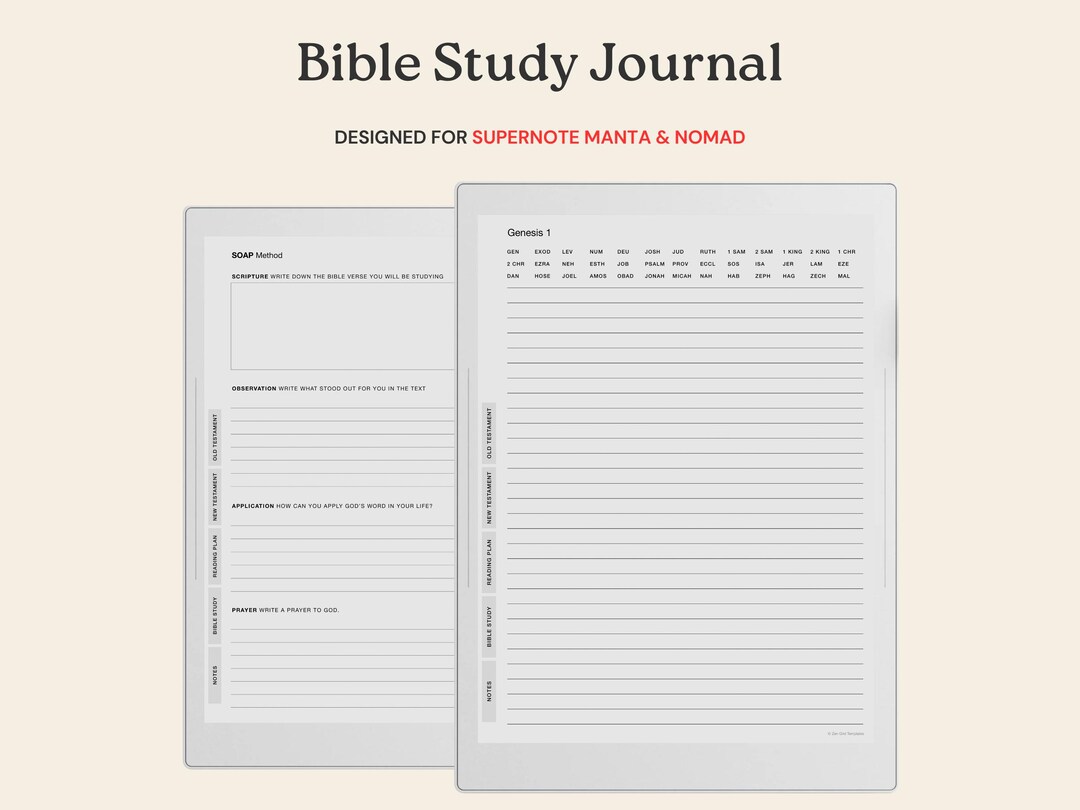 Bible Study Journal for Supernote Manta A5X & Supernote Nomad A6X - Etsy
