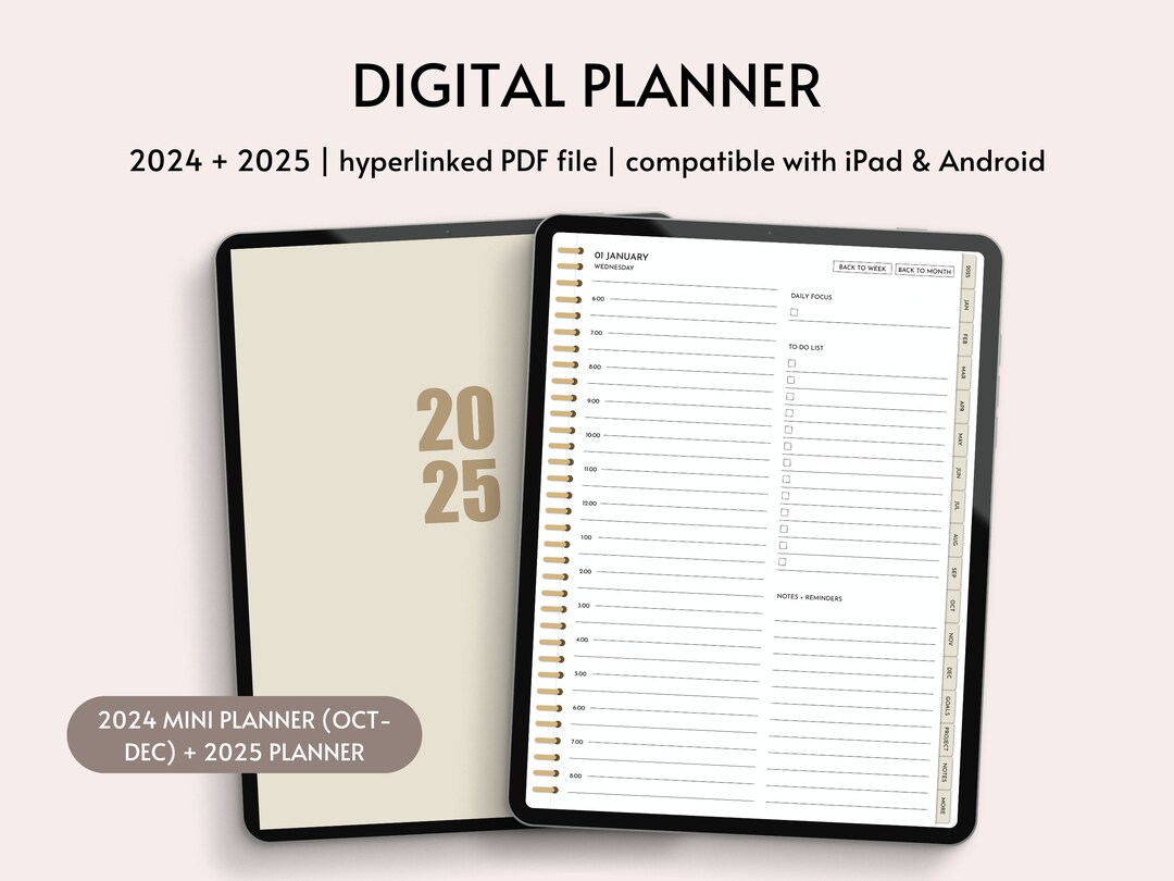 2024 2025 Digital Planner, Goodnotes Planner, iPad Planner, Daily ...