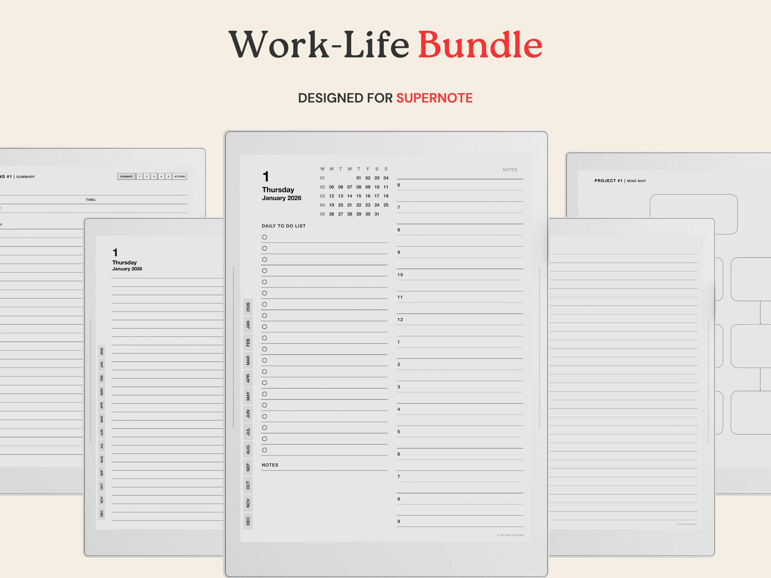 Planner Bundle Templates for Supernote Manta & Nomad - Etsy