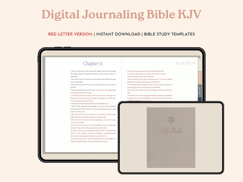 Digital Journaling Bible KJV Red Letter - Etsy