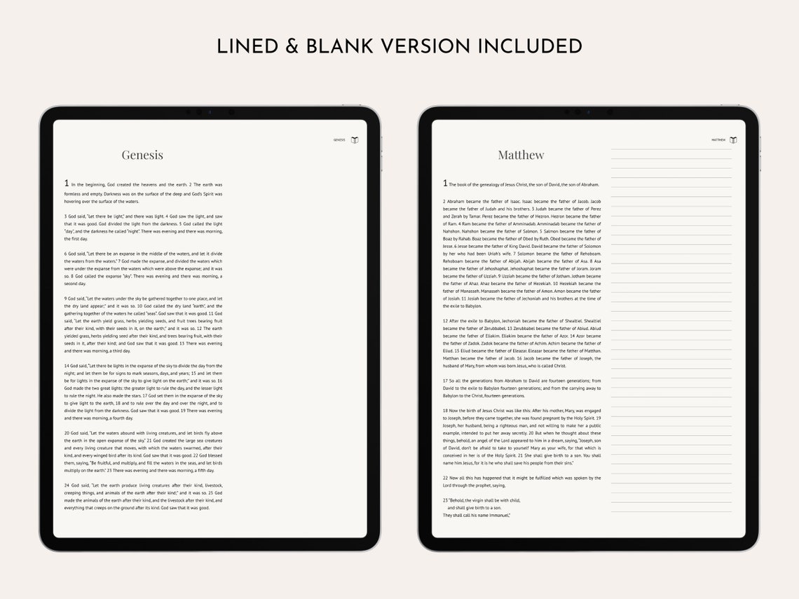 Digital WEB Bible, Digital Bible Notes, Digital Journaling Bible ...