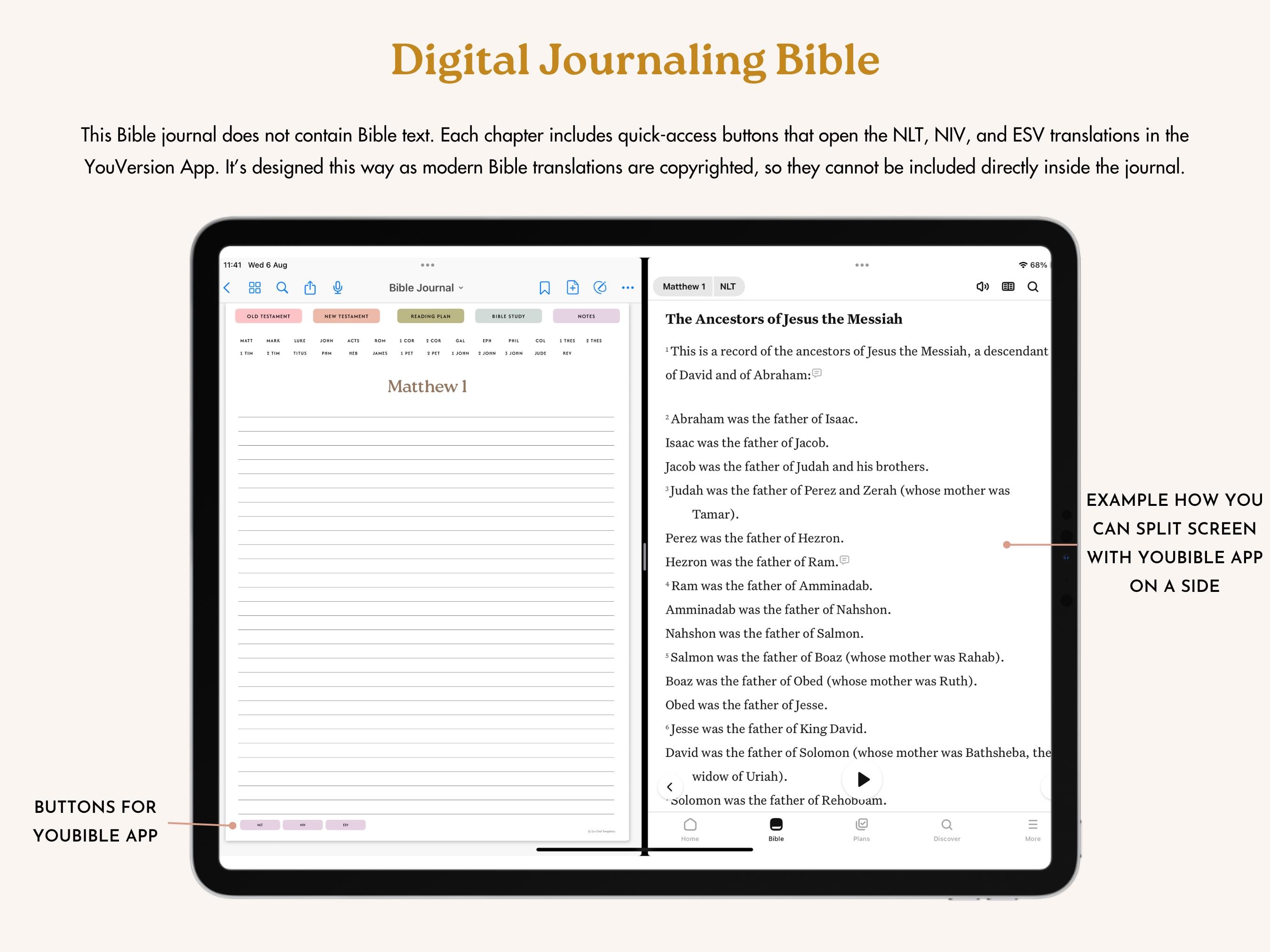 Digital Bible Journaling With Links to NLT, NIV & ESV | Digital ...