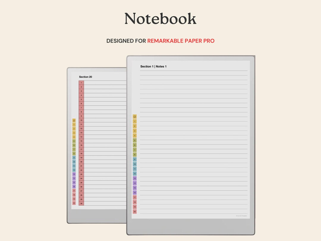 Infinite Notebook Template for Remarkable Paper Pro - Etsy