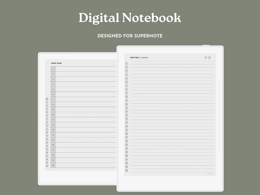 Notebook for Supernote | Note Template for Supernote Manta, Nomad A6X ...