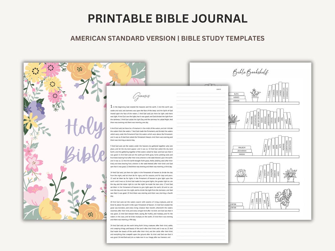Printable Bible ASV, Printable Journaling Bible PDF, Bible Study ...
