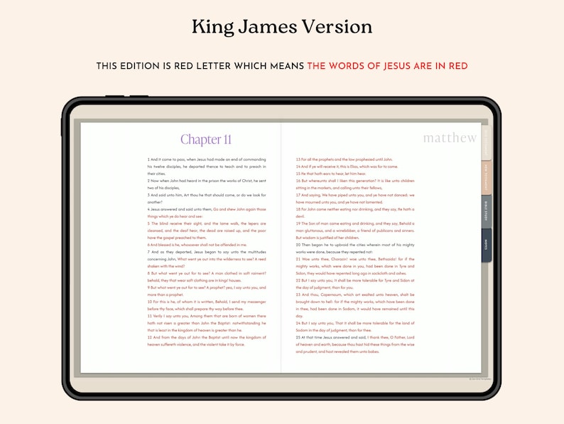 Digital Journaling Bible KJV Red Letter - Etsy