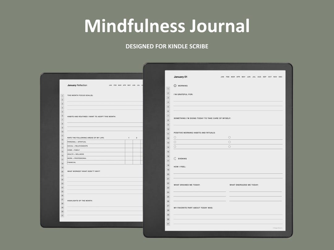 Mindfulness Journal for Kindle Scribe | Daily Journal for Kindle Scribe ...