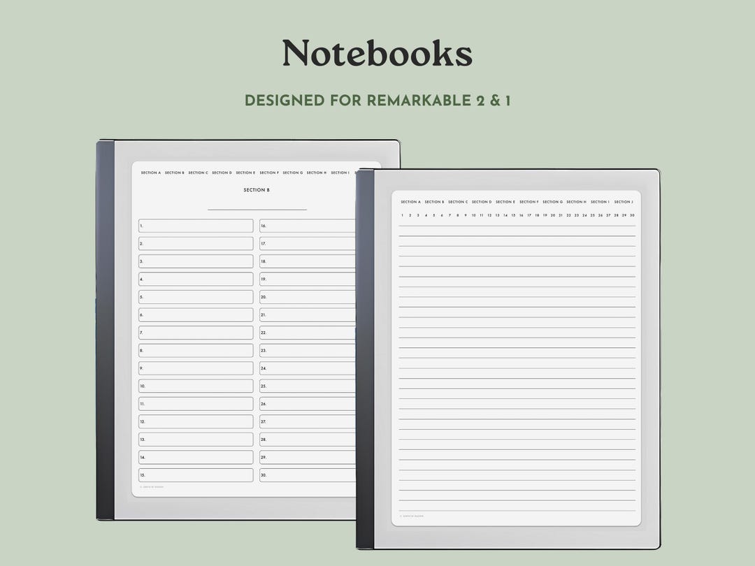 Notebook for Remarkable Note Template for Remarkable 2 - Etsy Australia