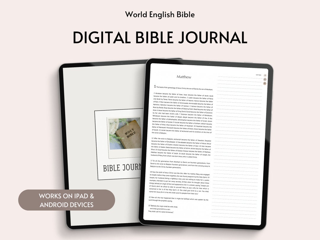 Simple Digital Bible WEB, Digital Journaling Bible PDF, iPad Bible ...