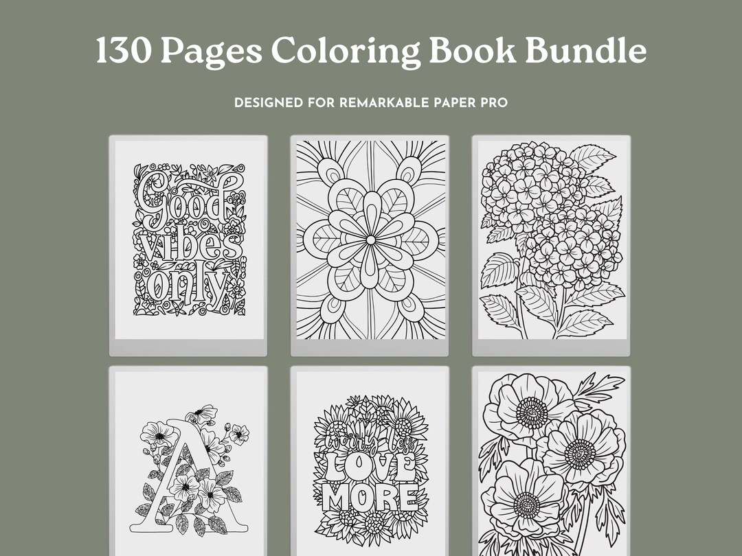 Coloring Pages Bundle for Remarkable Paper Pro: Mandala, Flowers ...
