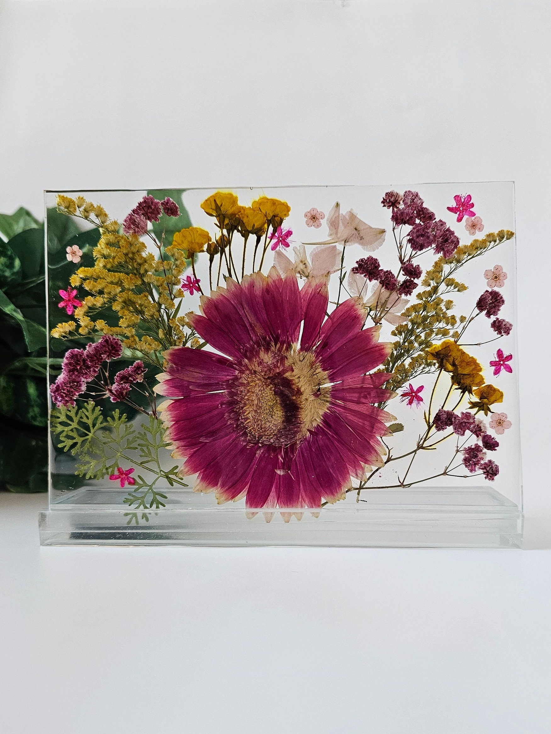 Pressed Flower Art, Flower Bouquet in Frame, Pressed Flowers in Frame ...