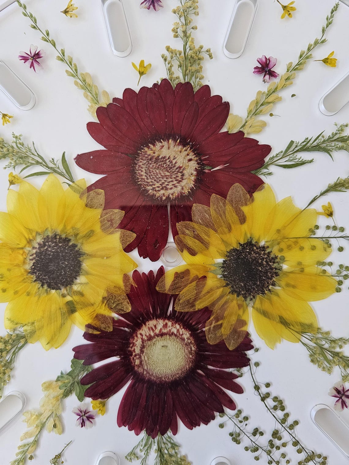 Pressed Flower Clock: Bohemian Floral Wall Art, 12-inch - Etsy