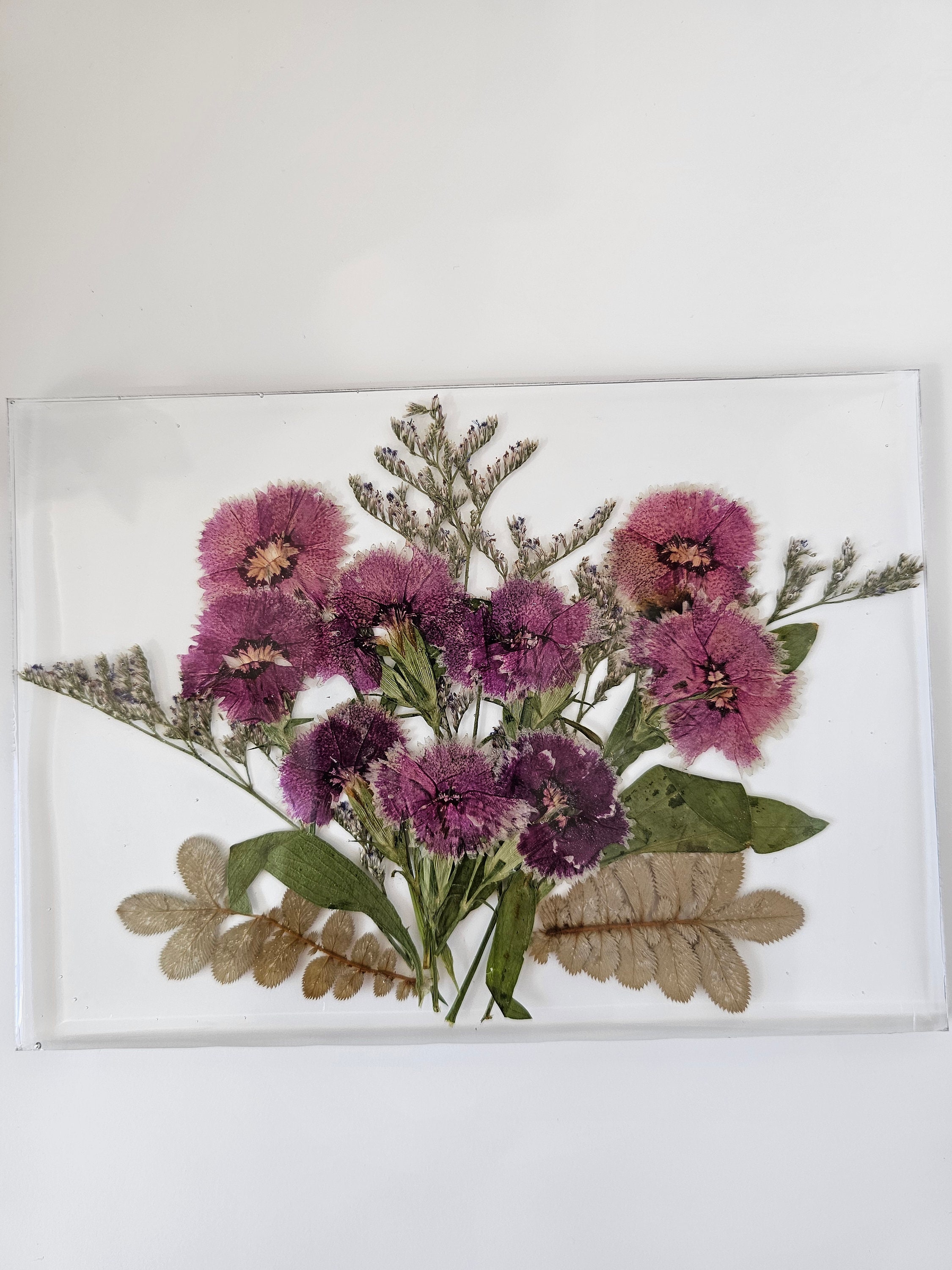 Pressed Flower Art, Flower Bouquet in Frame, Pressed Flowers in Frame ...