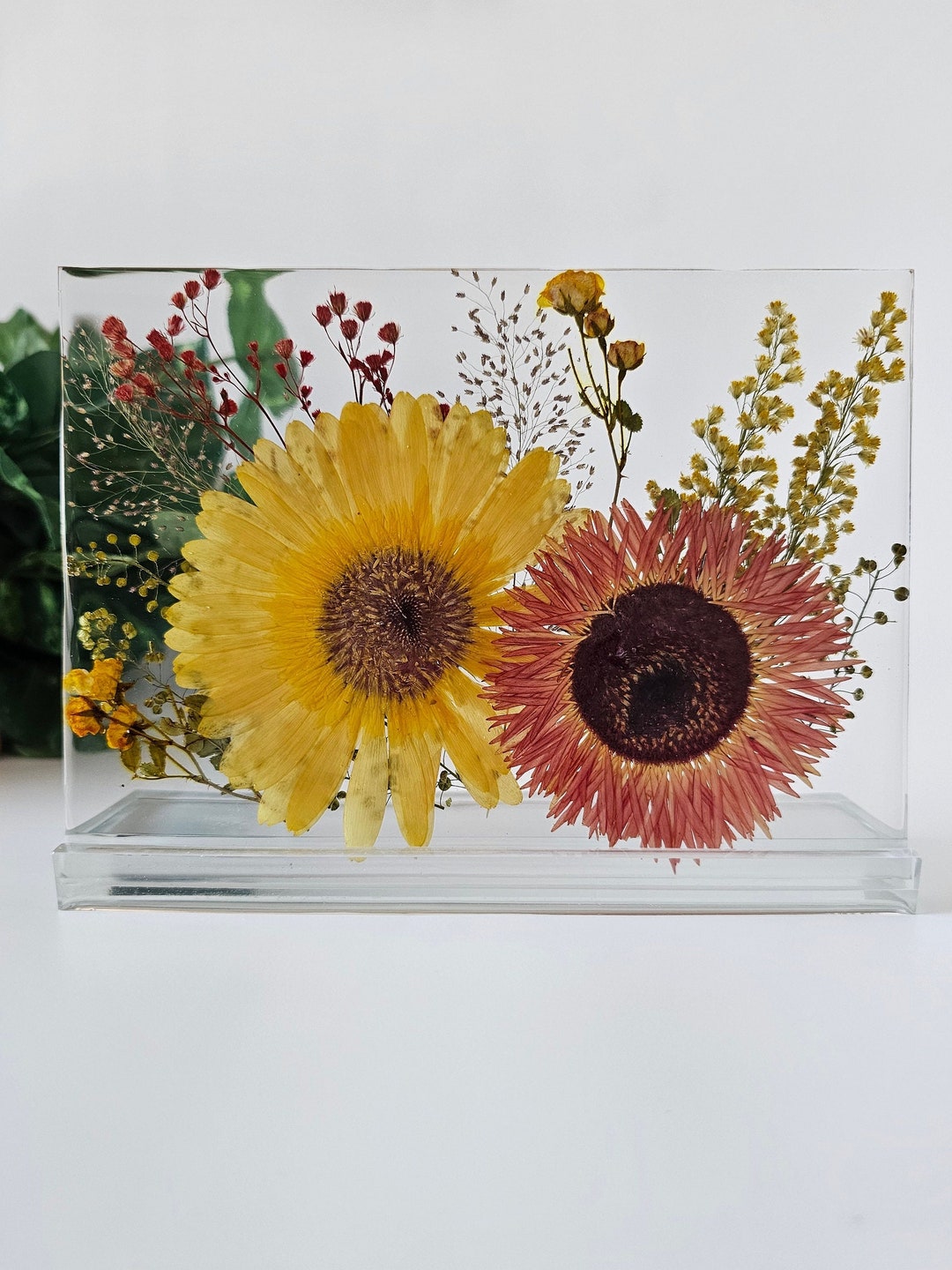 Pressed Flower Art, Flower Bouquet in Frame, Pressed Flowers in Frame ...