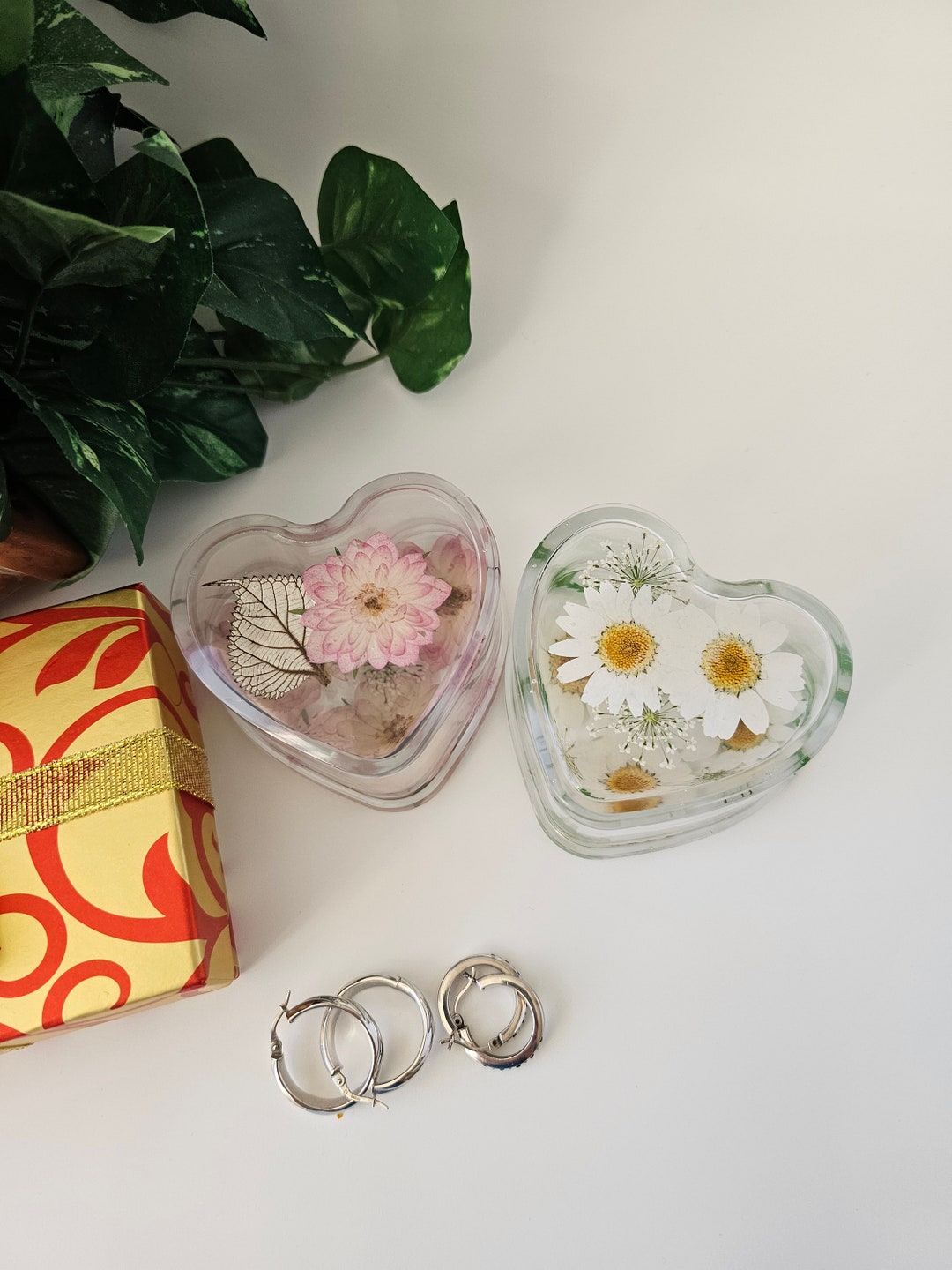 Pressed Flower Jewelry Box, Personalized Jewelry Box, Jewelry Organizer ...