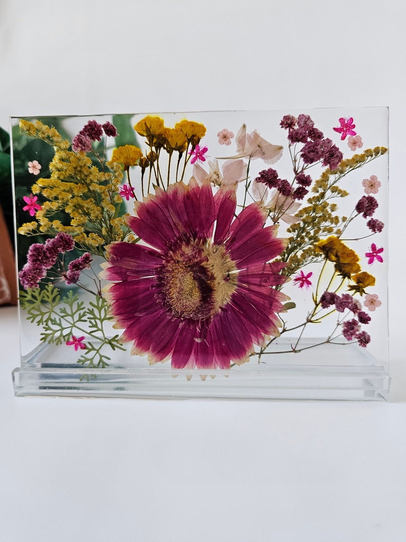 Pressed Flower Art, Flower Bouquet in Frame, Pressed Flowers in Frame ...
