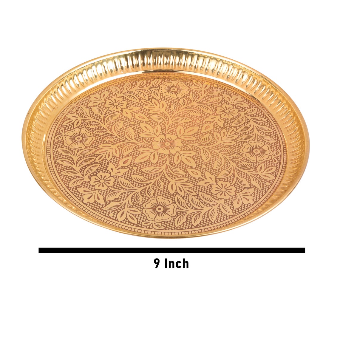 Puja Thali Set Brass Bhog Thali Poja Utensils Aarti Bartan Plate Set of ...