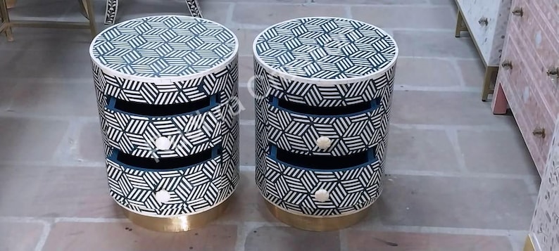 Bone Inlay Bed Side, Bone Inlay End Table, Bone Inlay Corner Table ...