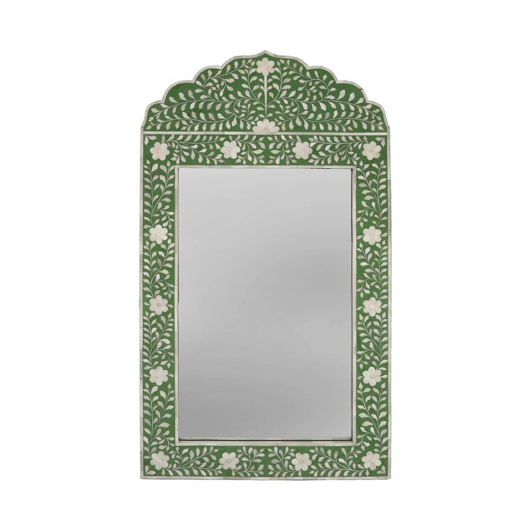 Handcrafted Intricate Bone Inlay Mirror Frame: Reflective Beauty With ...