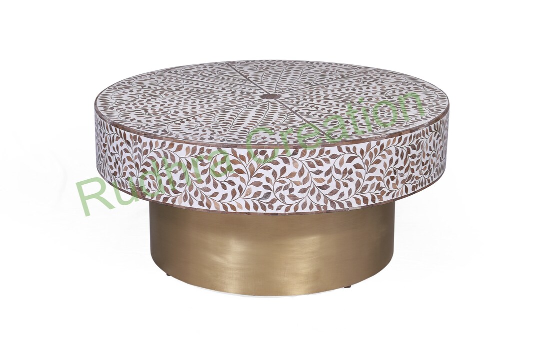 Wood Inlay Coffee Table | Inlay Center Table | Handcrafted Serving ...