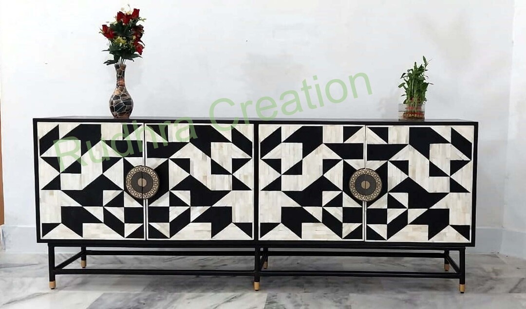 Bone Inlay Media Console, Bone Inlay Media Storage, Bone Inlay TV ...