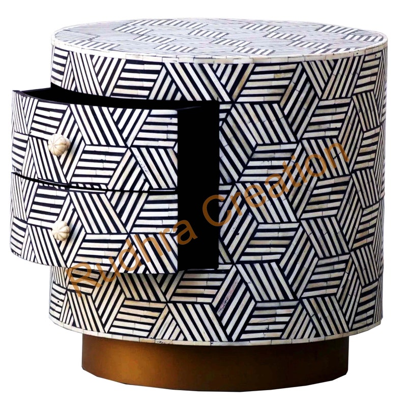 Bone Inlay End Table - Etsy