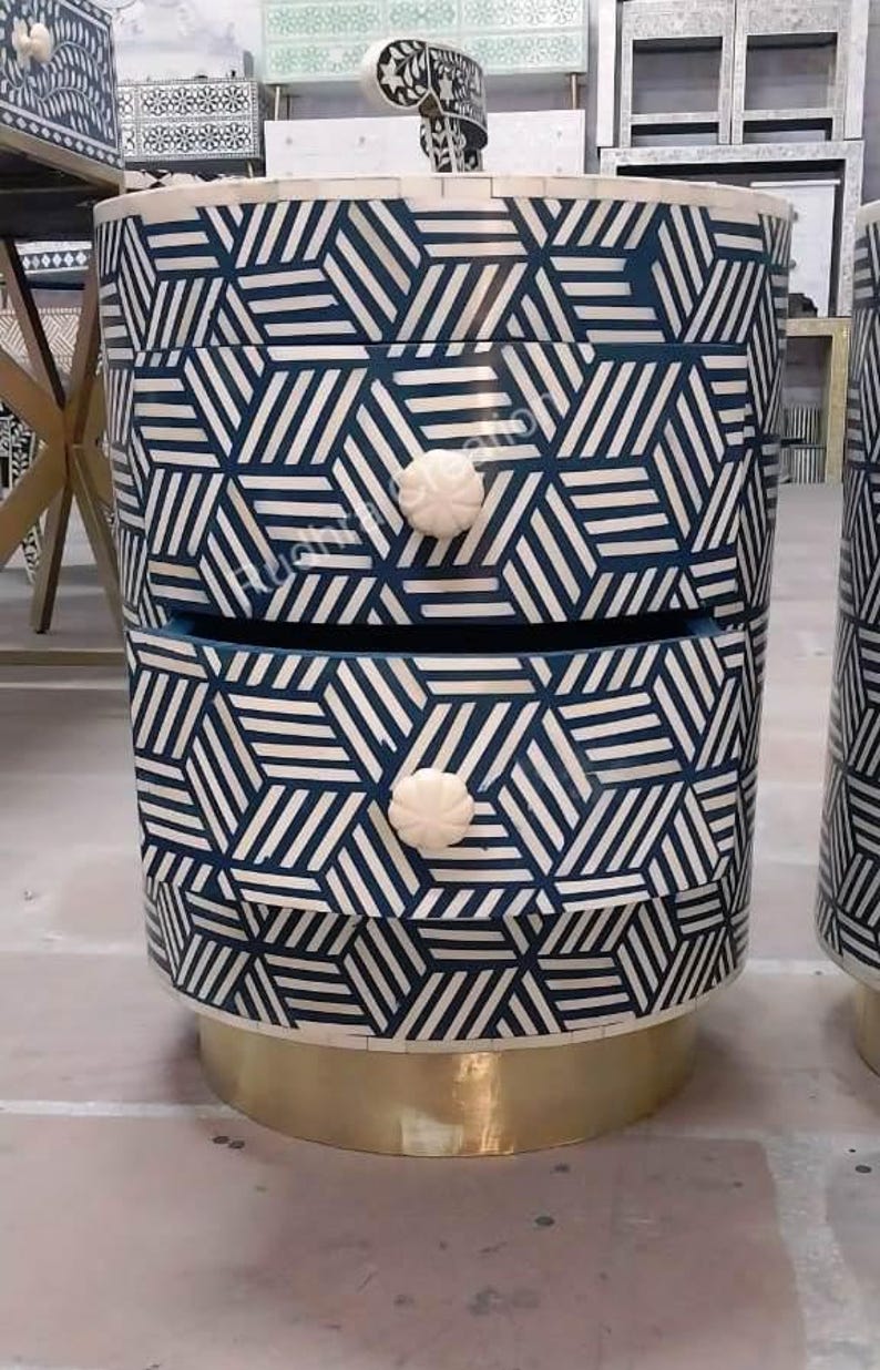Bone Inlay Bed Side, Bone Inlay End Table, Bone Inlay Corner Table ...