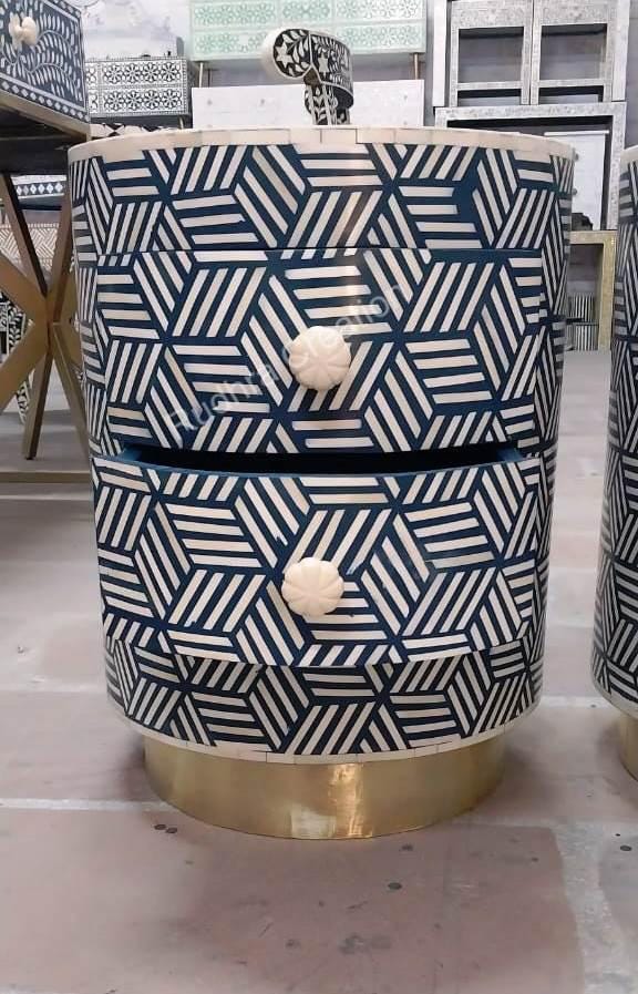 Bone Inlay Bed Side, Bone Inlay End Table, Bone Inlay Corner Table ...