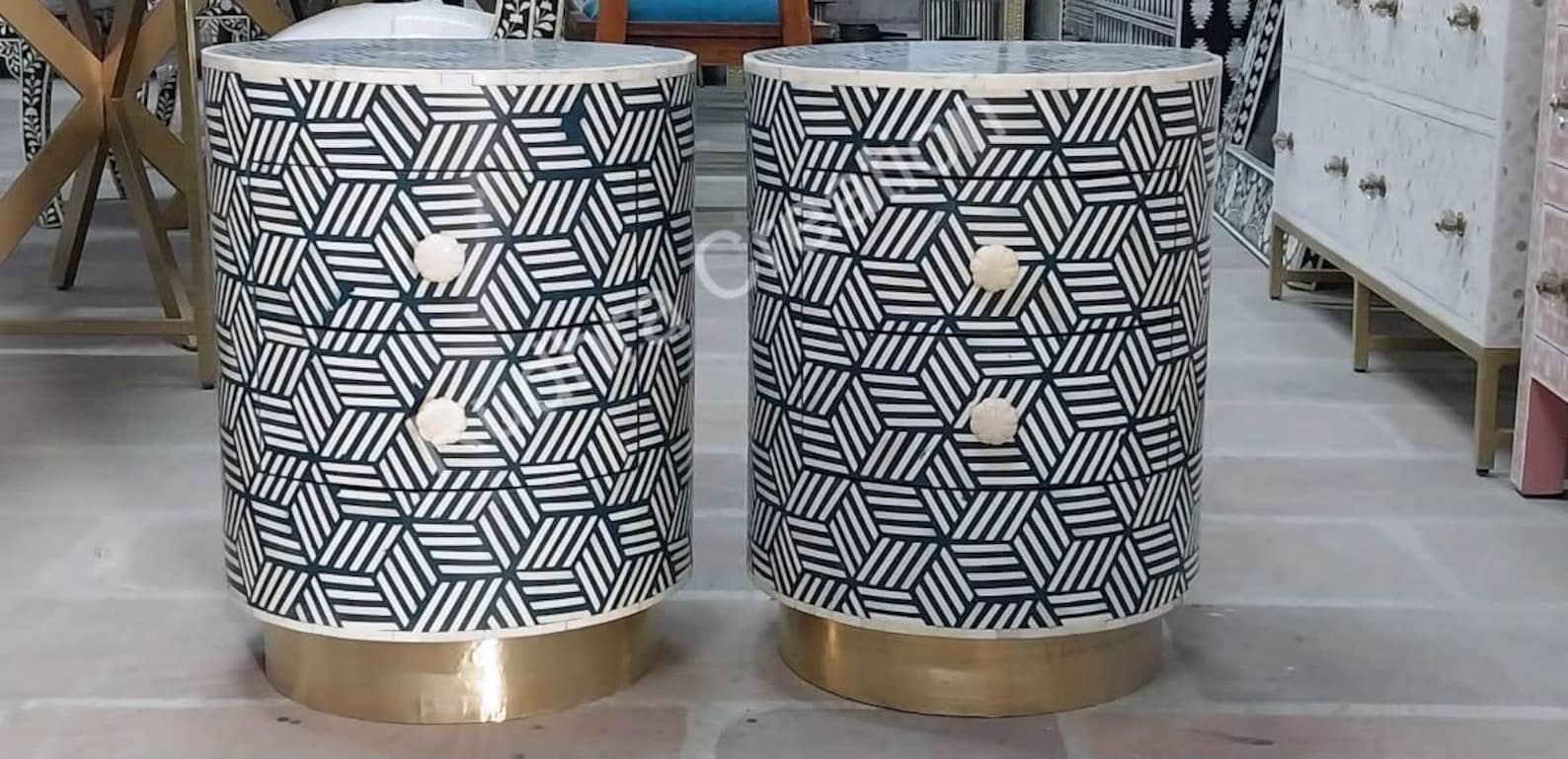 Bone Inlay Bed Side, Bone Inlay End Table, Bone Inlay Corner Table ...