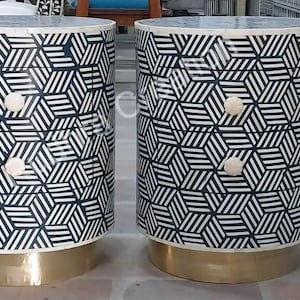 Bone Inlay Bed Side, Bone Inlay End Table, Bone Inlay Corner Table ...