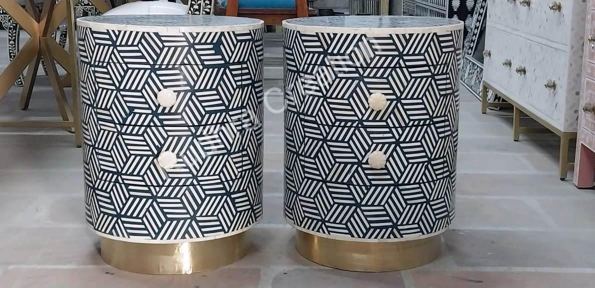Bone Inlay Bed Side, Bone Inlay End Table, Bone Inlay Corner Table ...