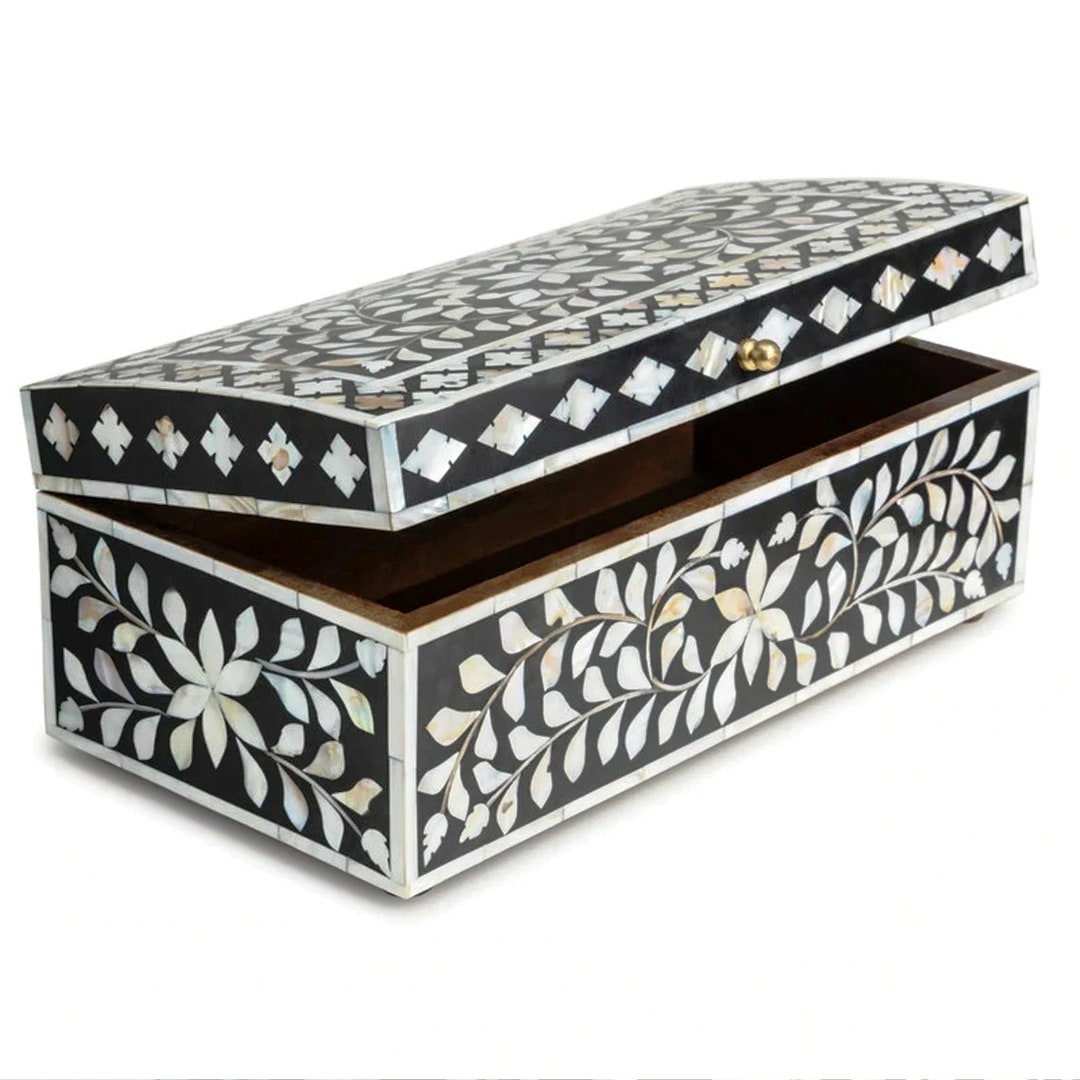 Handcrafted Mother-of-pearl Inlay Jewelry Box, Jewelry Storage in ...